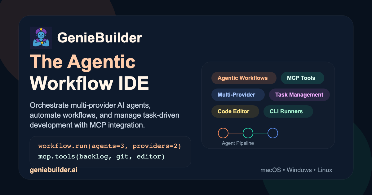 The Agentic Workflow IDE | GenieBuilder